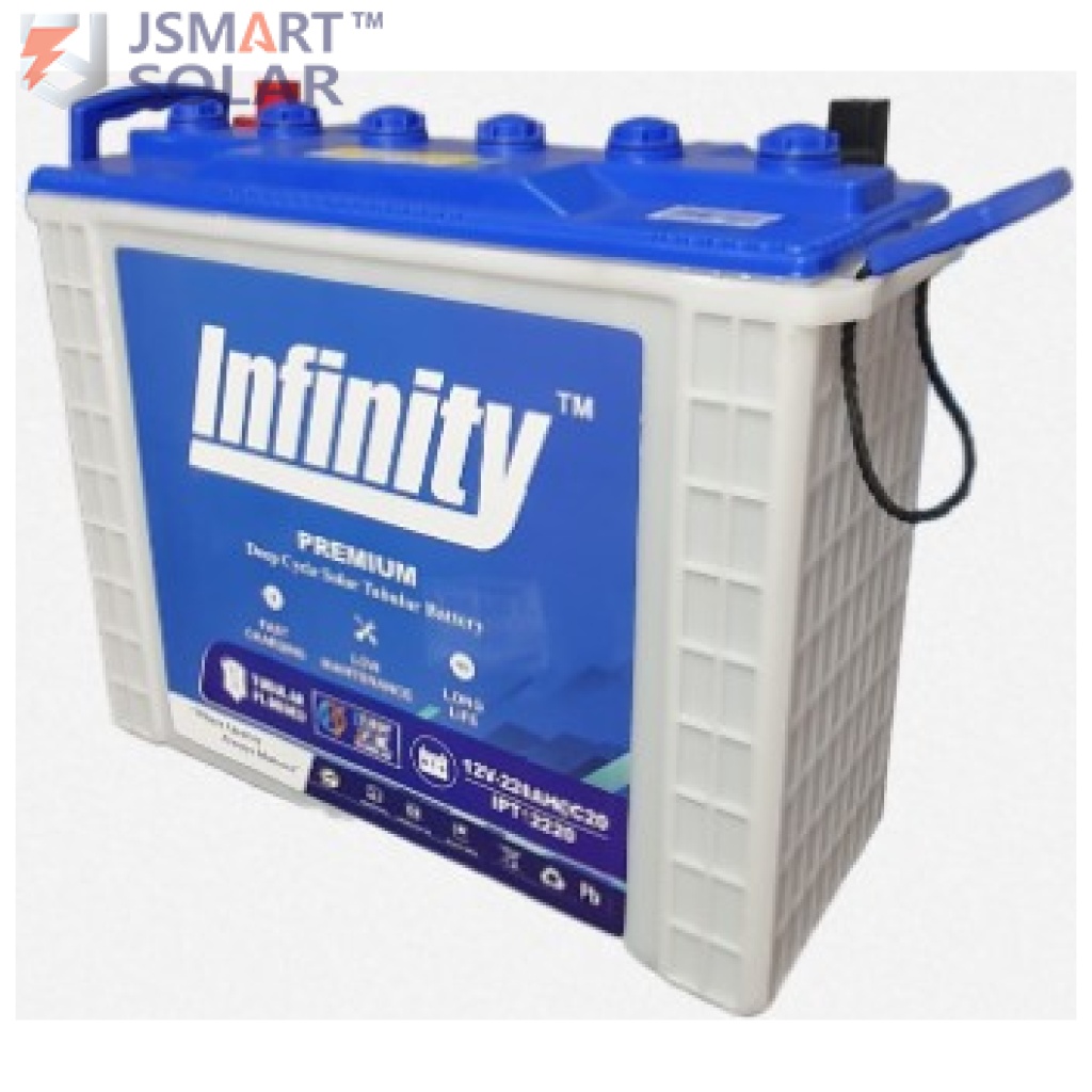 220AH 12V INFINITY TALL TUBULAR BATTERY - Jsmart Solar